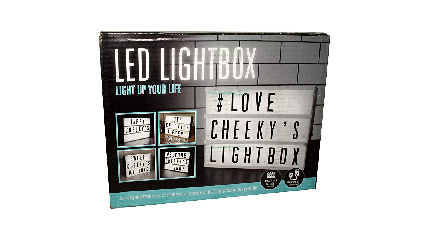 Cinematic Light Up Box with Interchangeable Letter, Numbers and Symbols ...