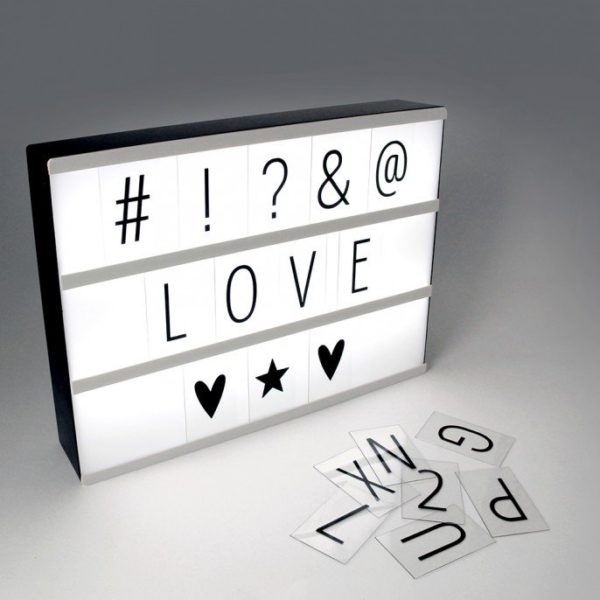 Cinematic Light Up Box with Interchangeable Letter, Numbers and Symbols ...